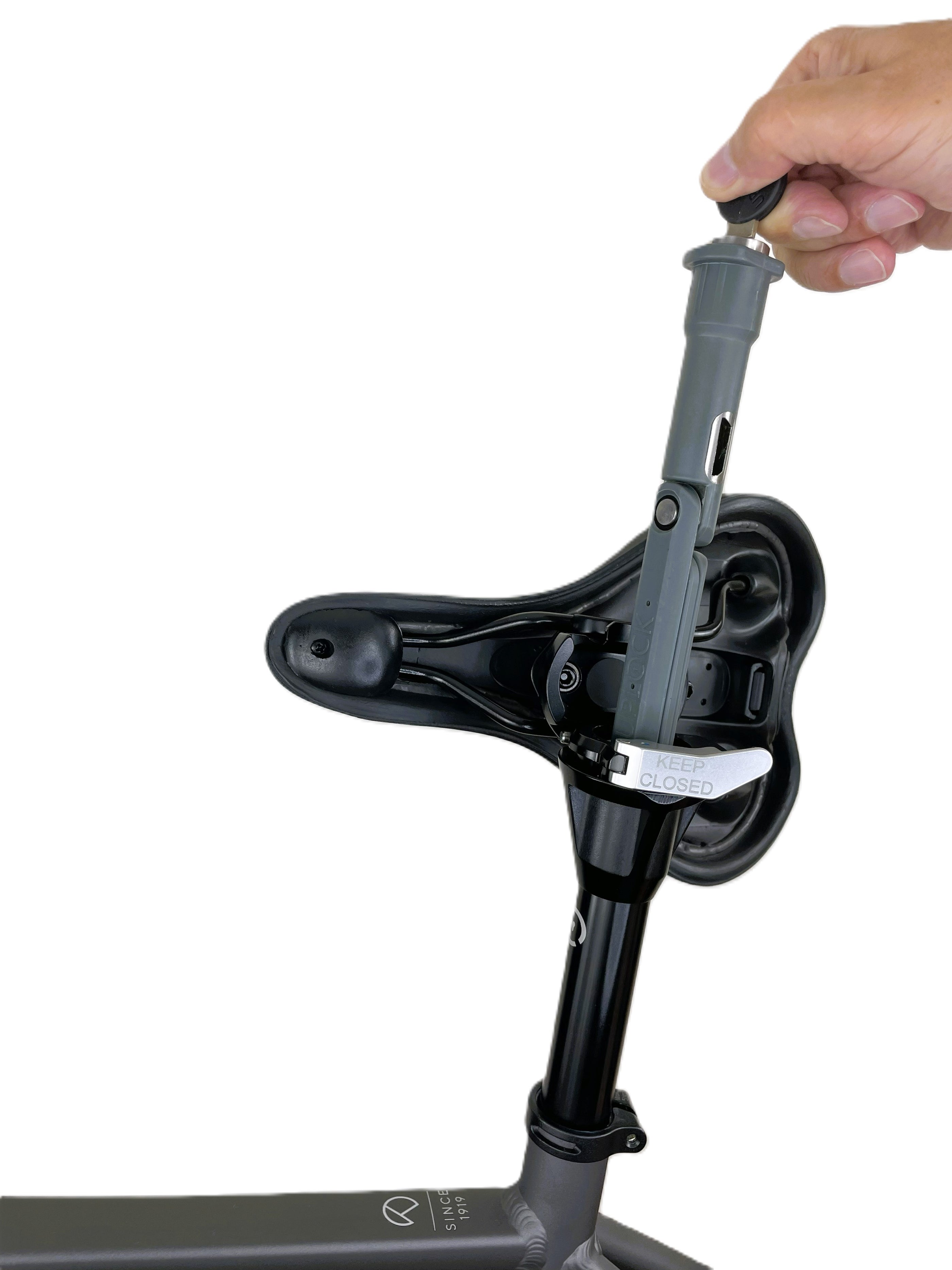 UPLOCK bicycle lock set including seat post