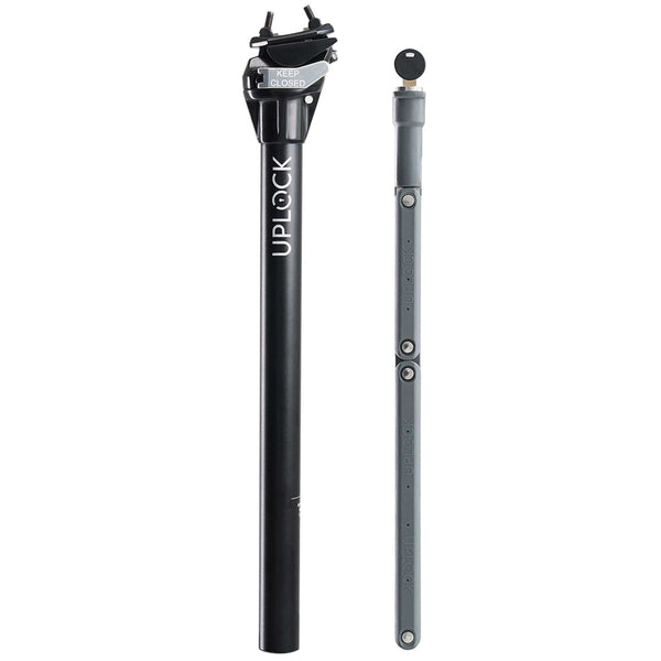 UPLOCK bicycle lock set including seat post